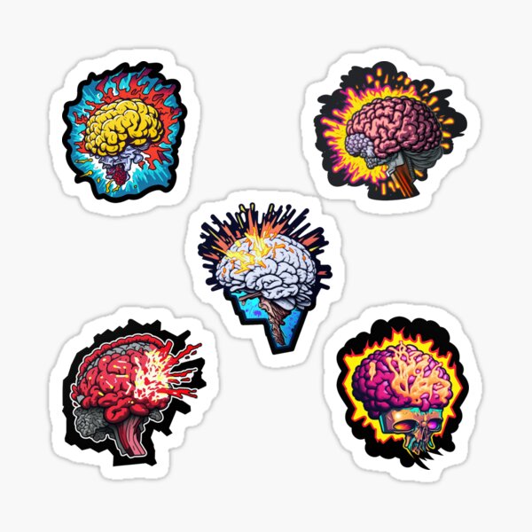"Exploding Head Mind Blown " Sticker for Sale by fairytale-shop | Redbubble