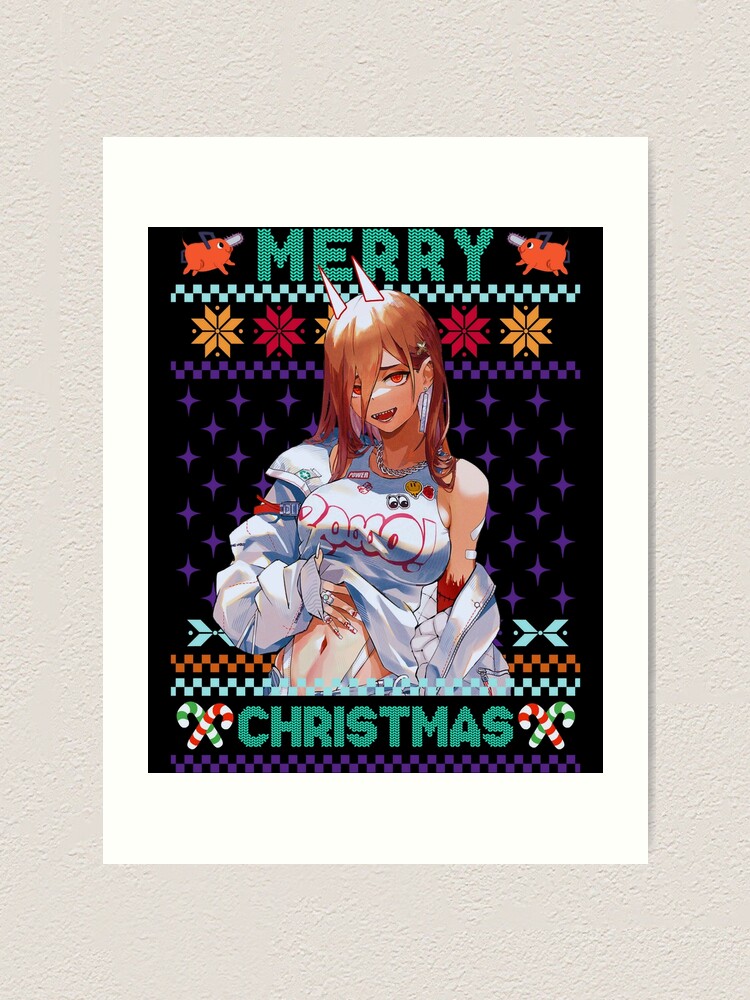 "power - chainsaw man anime - ugly christmas sweater" Art Print for ...