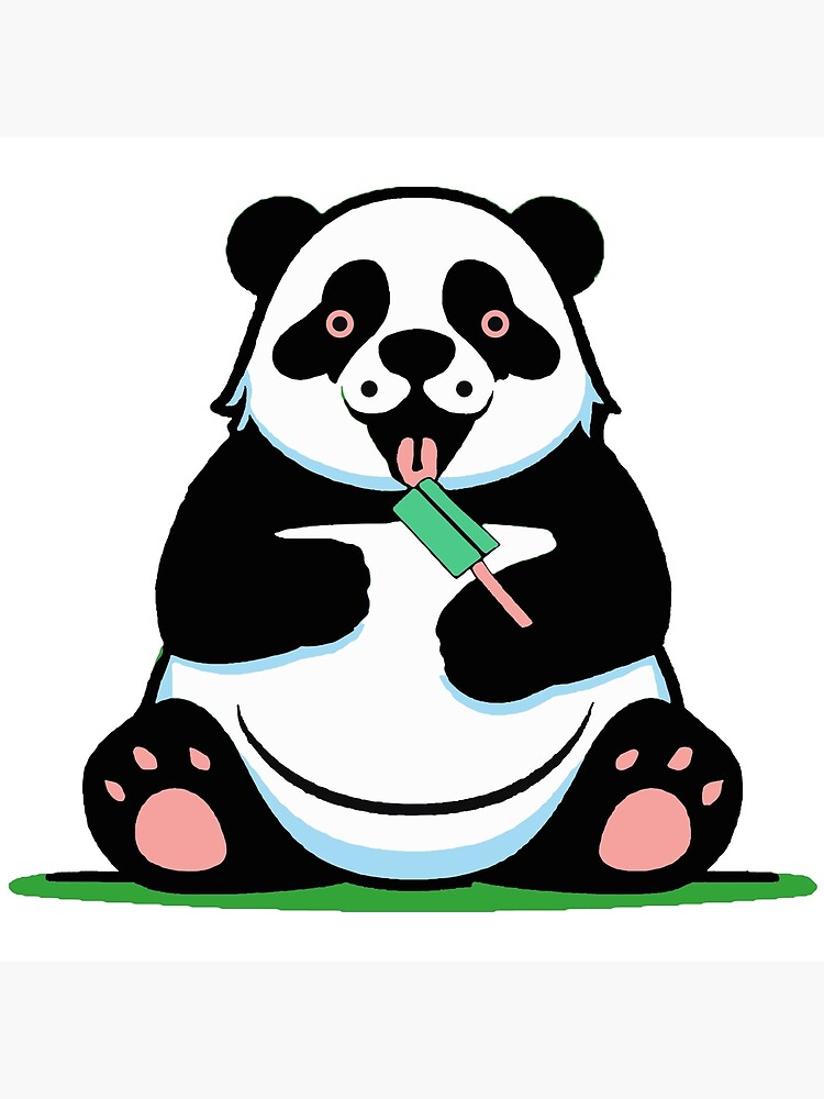 "Panda Bear Eating Popsicle" Poster for Sale by isirgan | Redbubble