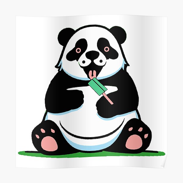 "Panda Bear Eating Popsicle" Poster for Sale by isirgan | Redbubble