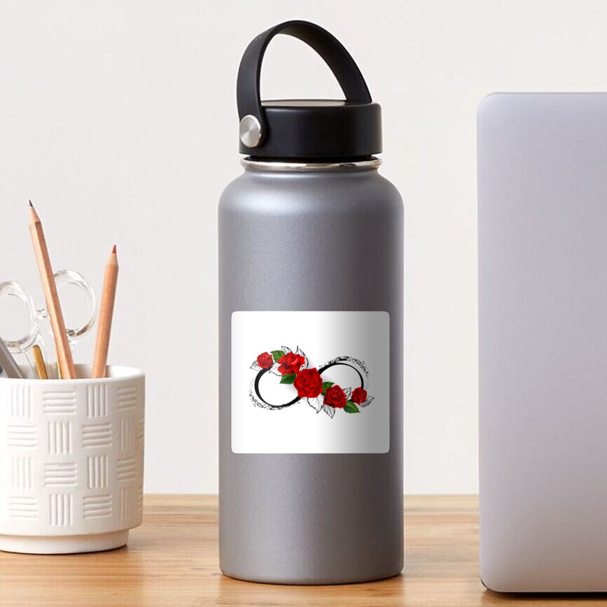 "Infinity Symbol with Red Roses" Sticker for Sale by Blackmoon9 | Redbubble