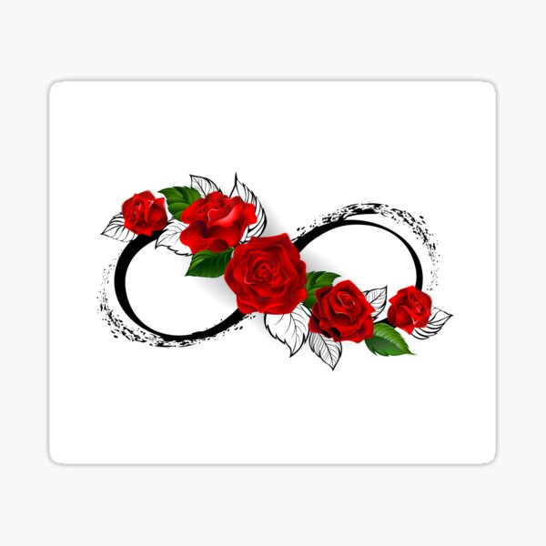"Infinity Symbol with Red Roses" Sticker for Sale by Blackmoon9 | Redbubble