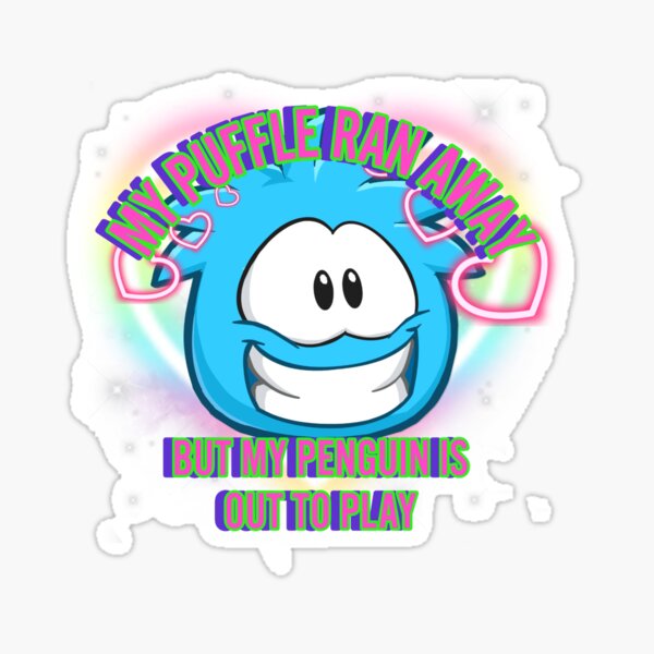 "My puffle ran away" Sticker for Sale by DollModer | Redbubble
