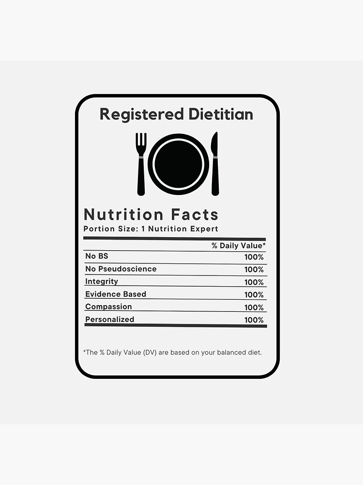 "Registered Dietitian - Nutrition Facts" Sticker for Sale by knuckle ...