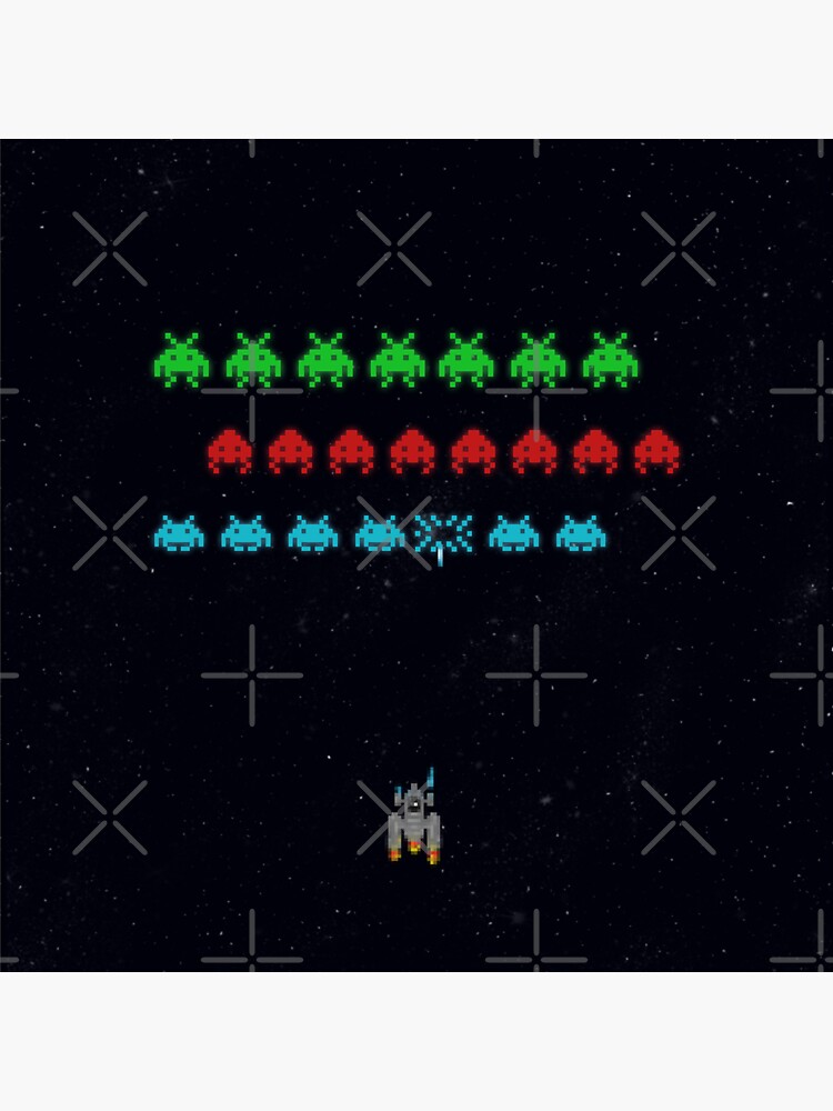 "Space Invaders retro design " Sticker for Sale by GeekyPlace | Redbubble