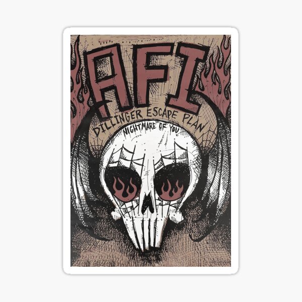 "AFI skull colourful poster AFI " Sticker for Sale by Chvaneliogo ...