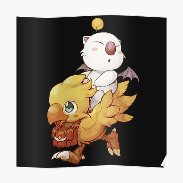 "Chocobo Riding Moogle Final Fantasy" Poster for Sale by Final ...