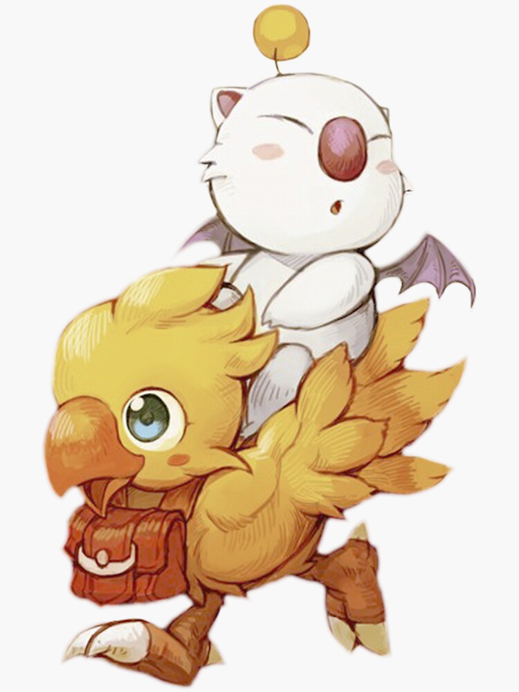 "Chocobo Riding Moogle Final Fantasy" Sticker for Sale by Final ...