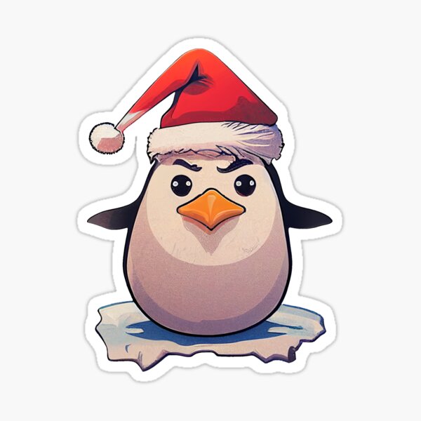 "Cute penguin with red santa claus hat" Sticker for Sale by Nisyo ...