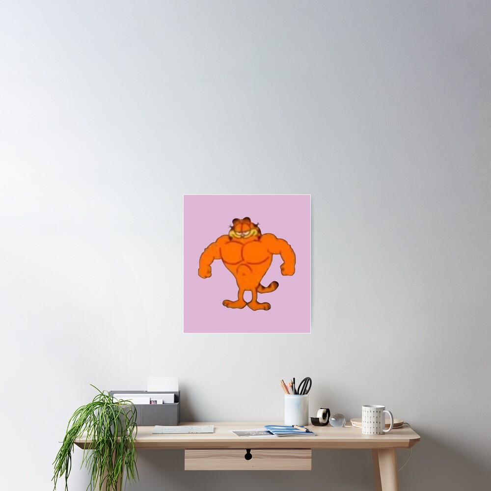 "Buff Garfield Meme" Poster for Sale by tttatia | Redbubble