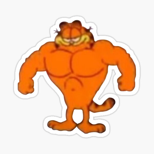 "Buff Garfield Meme" Sticker for Sale by tttatia | Redbubble