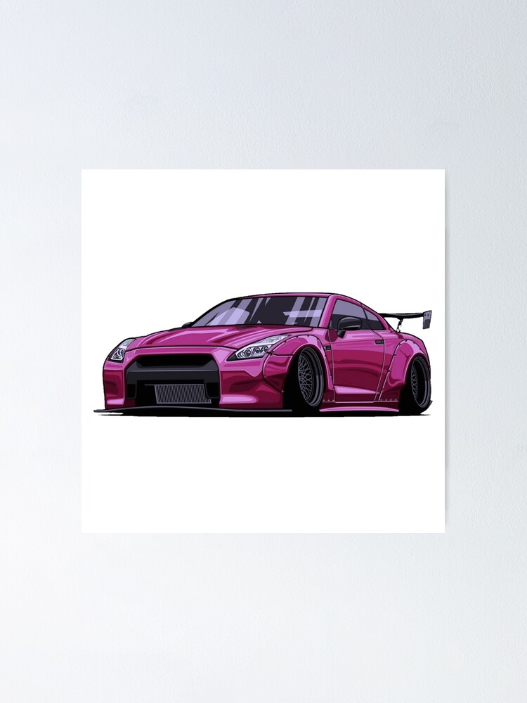 "Pink Nissan GTR R35" Poster for Sale by shanilhasantha | Redbubble