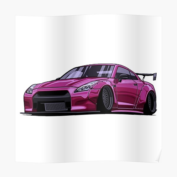 "Pink Nissan GTR R35" Poster for Sale by shanilhasantha | Redbubble