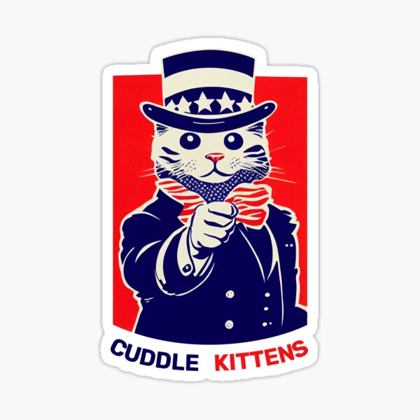 "Uncle Meow Want You to Cuddle Kittens" Sticker for Sale by ...