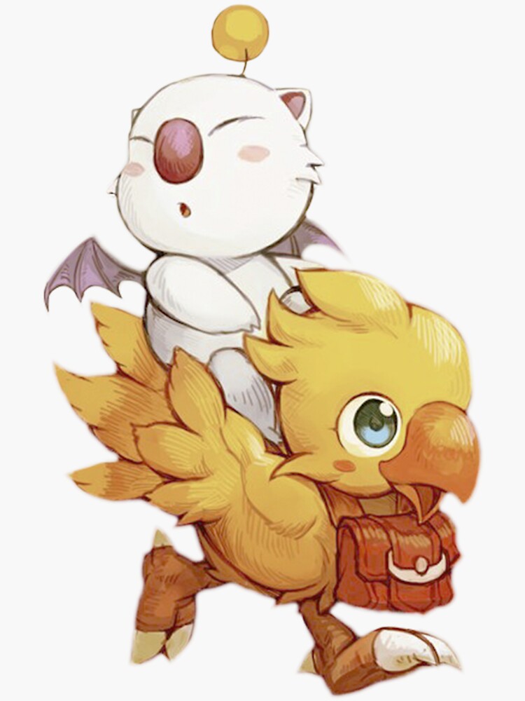 "Chocobo and Moogle Final Fantasy" Sticker for Sale by Final-Fantasian ...