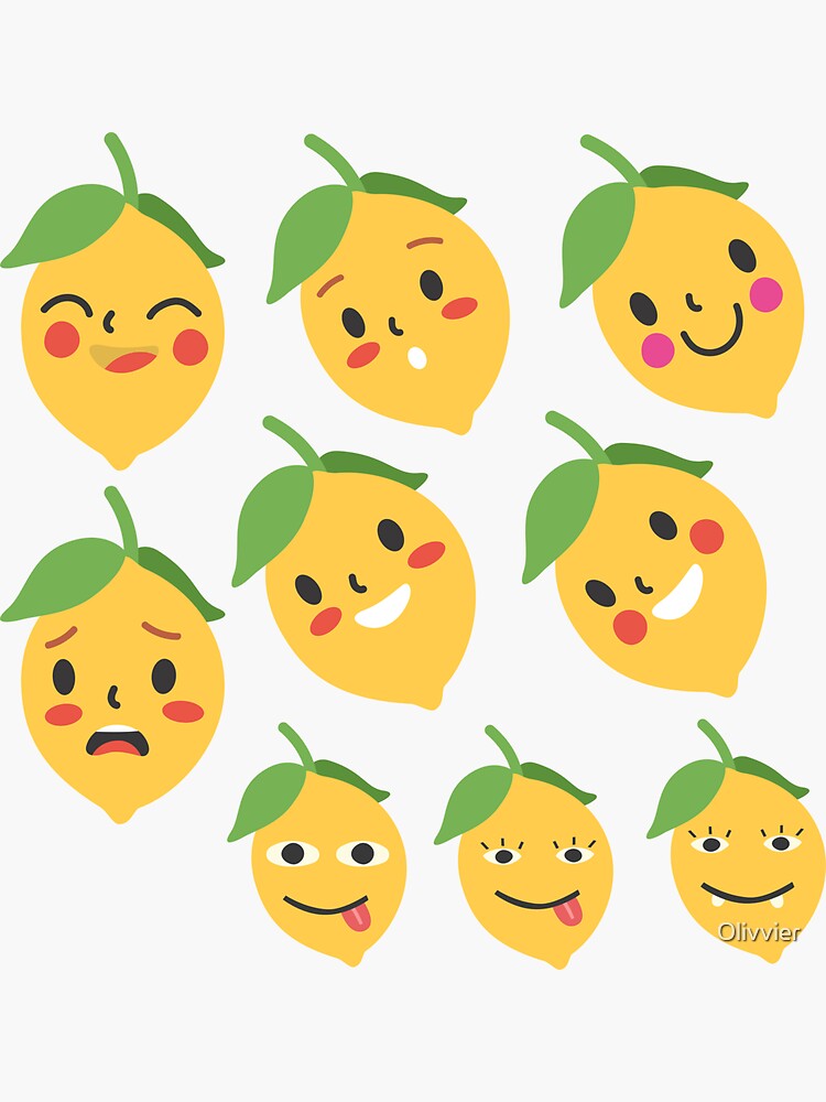 "Cute lemons emotes Stickers collection" Sticker for Sale by Olivvier ...