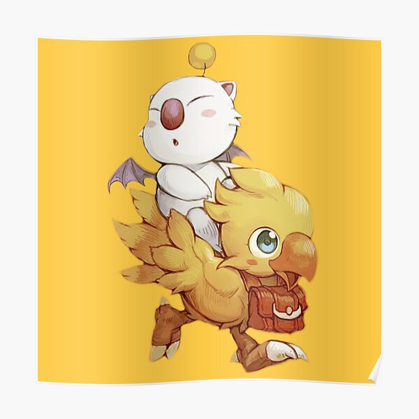 "Chocobo and Moogle Final Fantasy" Poster for Sale by Final-Fantasian ...