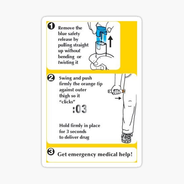 "How to Use Epi Pen" Sticker for Sale by Jabbyabbey123 | Redbubble