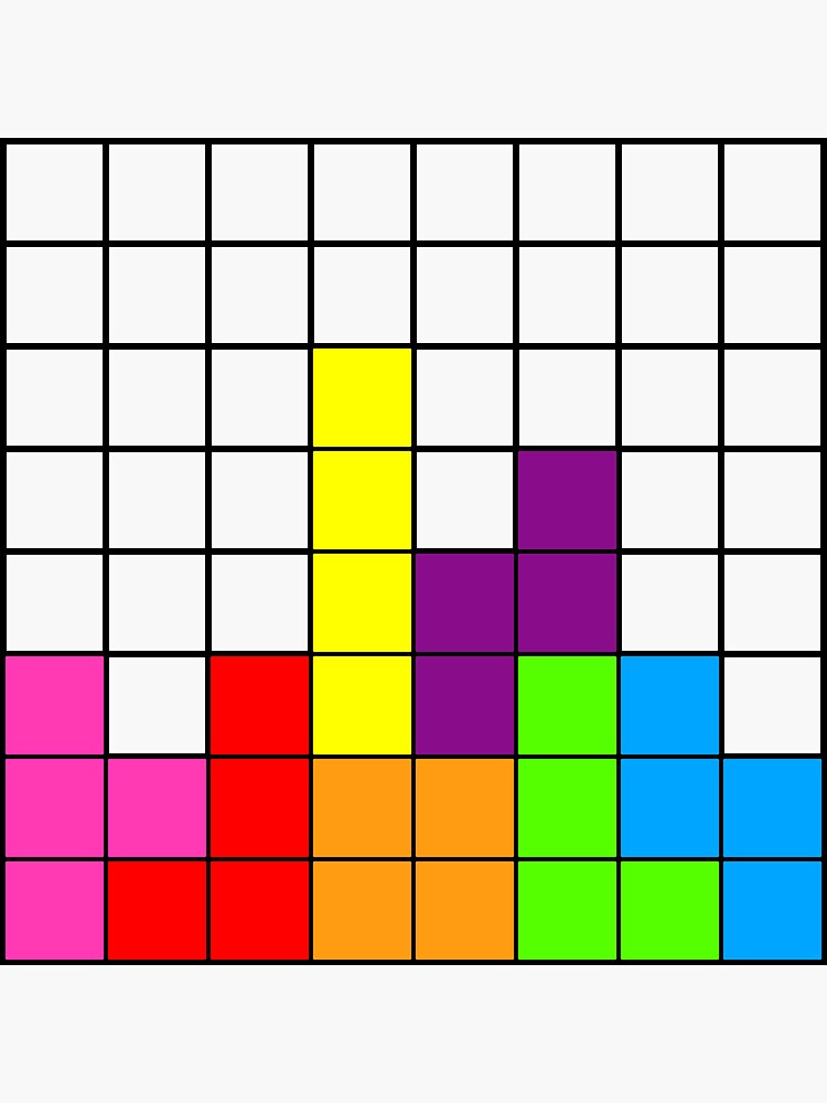 "Tetris inspired gridwork" Sticker for Sale by Megumiluna727 | Redbubble