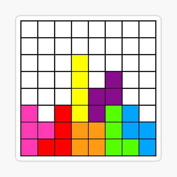 "Tetris inspired gridwork" Sticker for Sale by Megumiluna727 | Redbubble