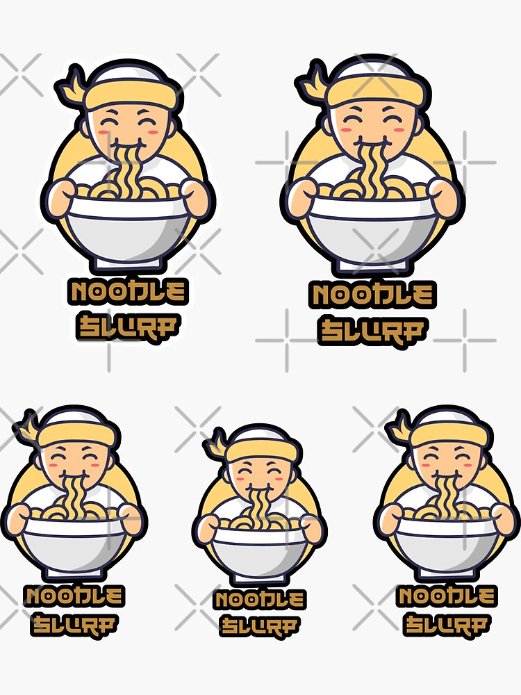 "Noodle Slurp" Sticker for Sale by BobbyRocks | Redbubble