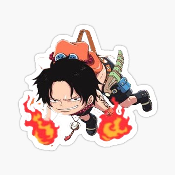 "Chibi Anime One Piece ACE" Sticker for Sale by LinaMercata0428 | Redbubble