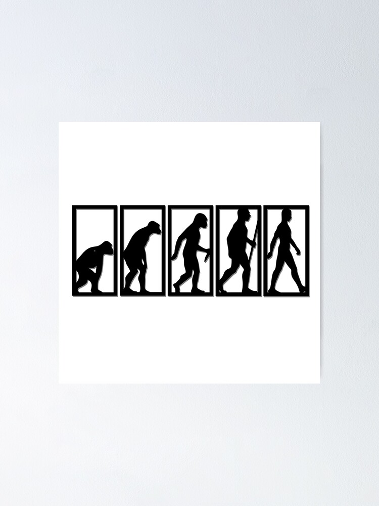 "LINE ART 012- HUMAN EVOLUTION LINE ART" Poster for Sale by ...