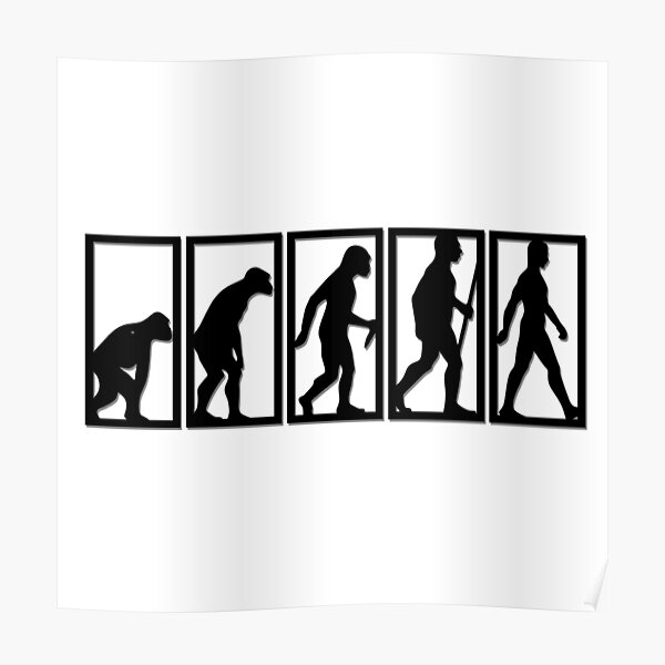 "LINE ART 012- HUMAN EVOLUTION LINE ART" Poster for Sale by ...