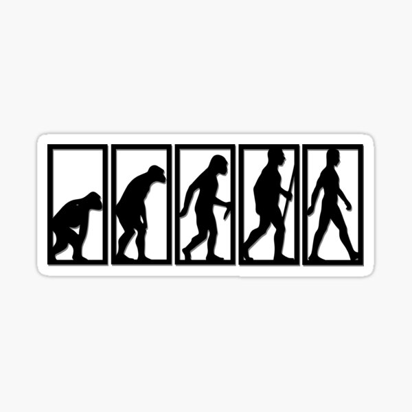 "LINE ART 012- HUMAN EVOLUTION LINE ART" Sticker for Sale by ...