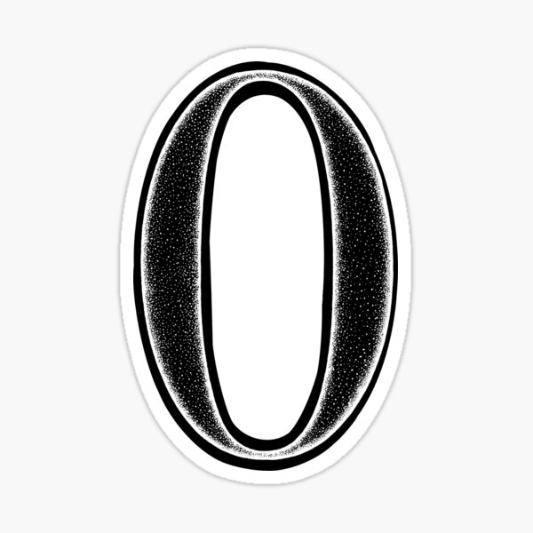 "Dotart/Dotwork illustration of Number 0" Sticker for Sale by ...