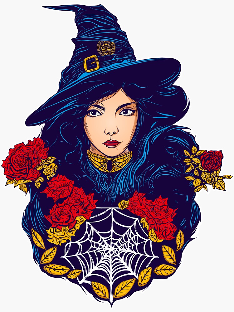 "Spider Witch" Sticker for Sale by Dream-Horizon | Redbubble