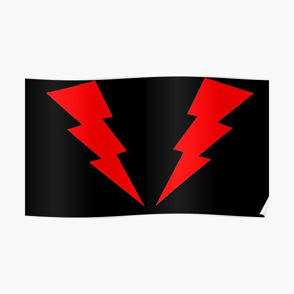 "Double Lightning bolt [Red]" Poster for Sale by allstars007 | Redbubble