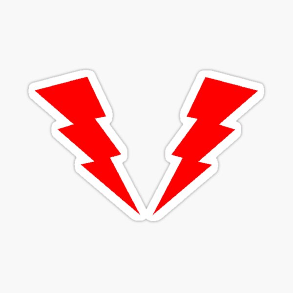 "Double Lightning bolt [Red]" Sticker for Sale by allstars007 | Redbubble