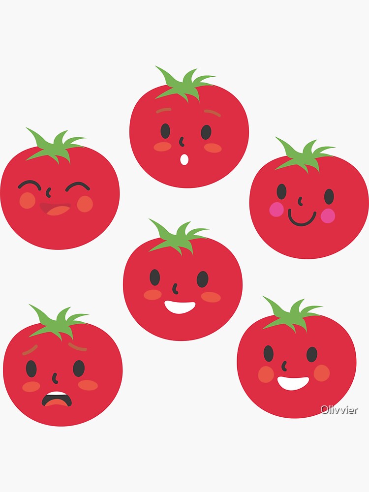 "Cute tomatoes emotes Stickers collection" Sticker for Sale by Olivvier ...