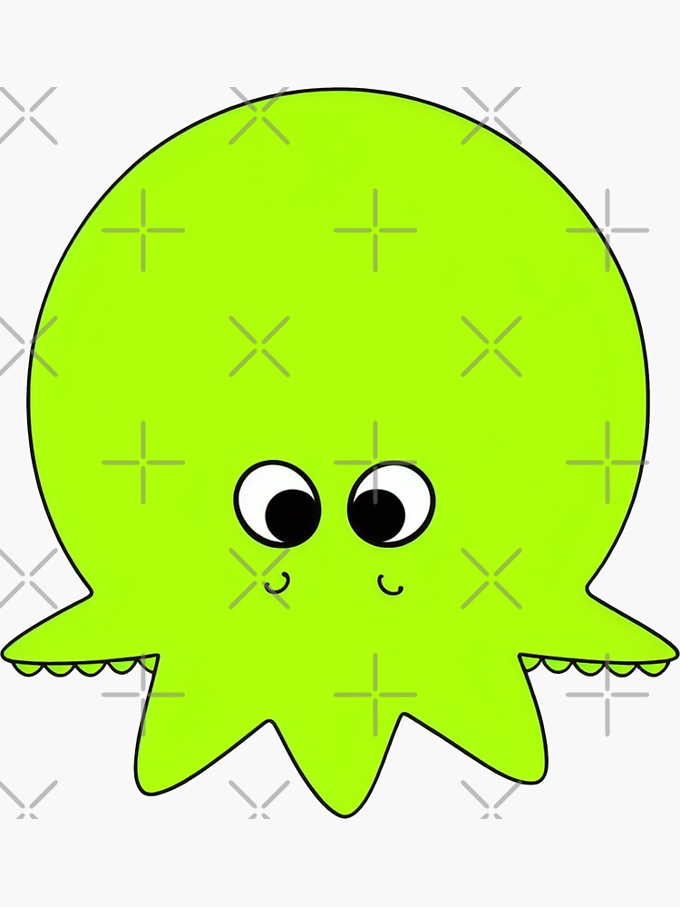 "Yellow cartoonish round octopus IV" Sticker for Sale by BrachiaST ...