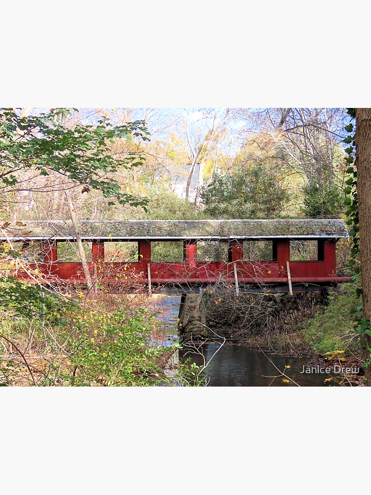 "Red covered bridge November 2022" Sticker for Sale by JanSDrew | Redbubble