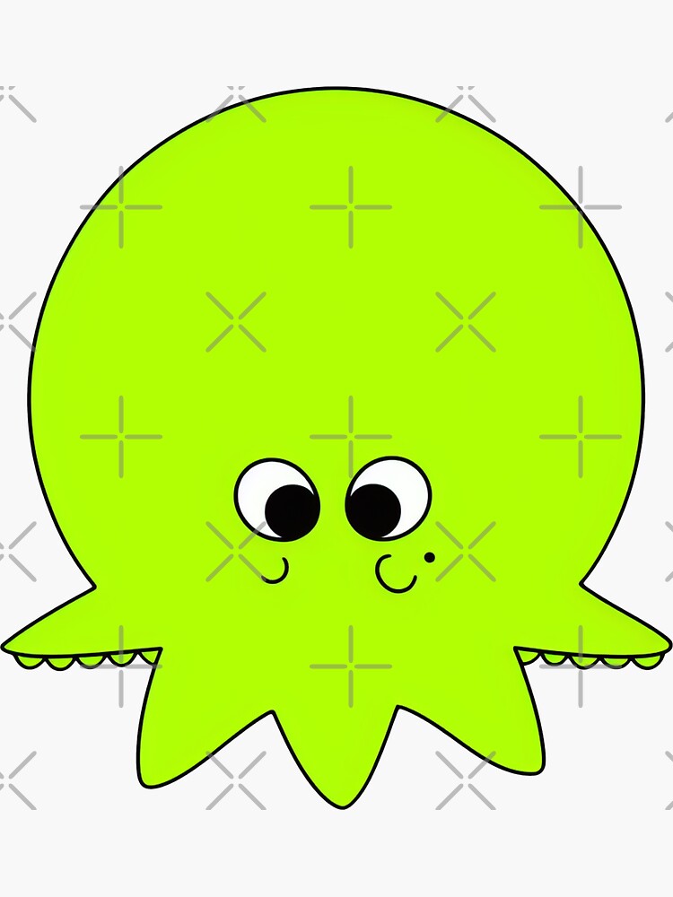"Yellow cartoonish round octopus V" Sticker for Sale by BrachiaST ...