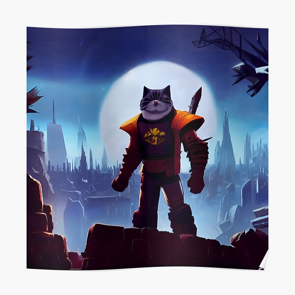 "Aaron Da Fur the Protector Cat" Poster for Sale by ArtificialBeaux ...