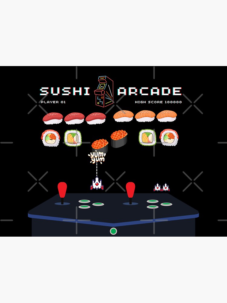 "Sushi Arcade - For Sushi Lovers" Sticker for Sale by netzzoart | Redbubble