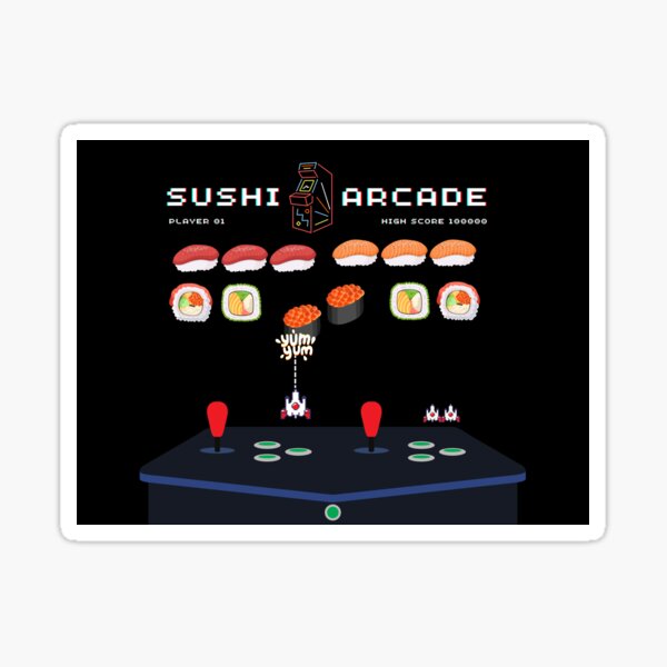 "Sushi Arcade - For Sushi Lovers" Sticker for Sale by netzzoart | Redbubble