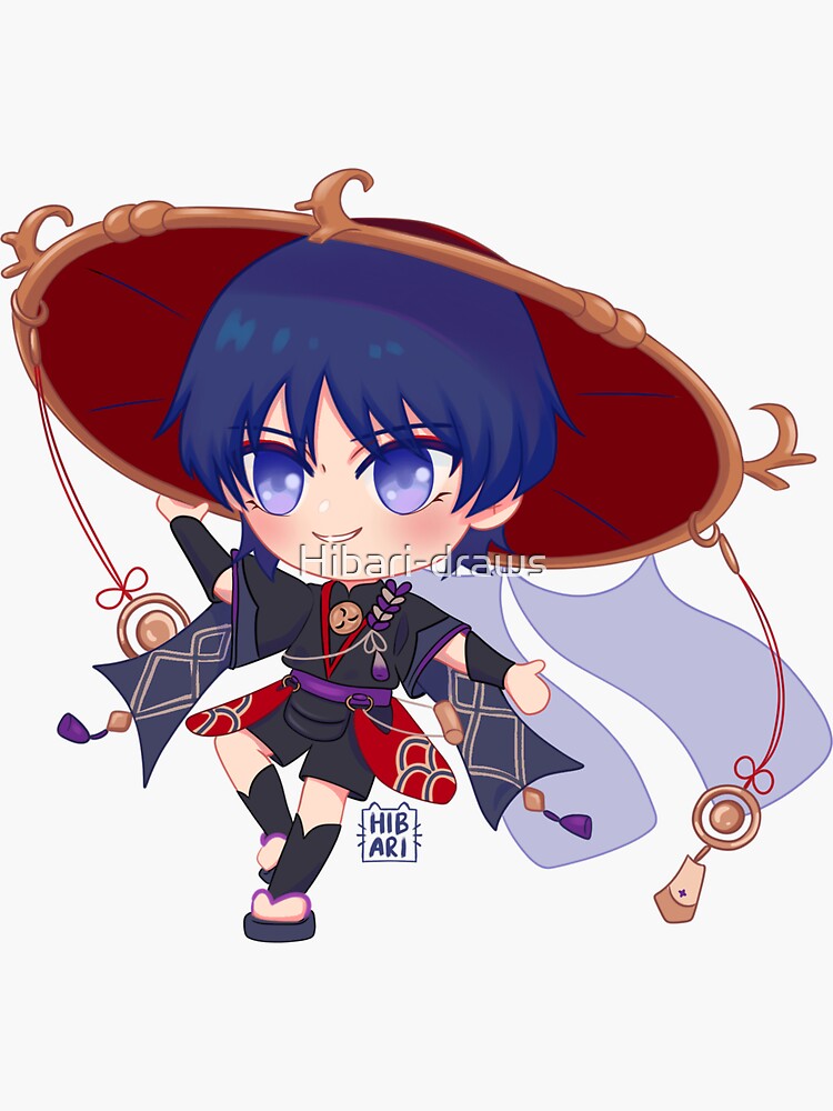 "Scaramouche chibi" Sticker for Sale by Hibari-draws | Redbubble