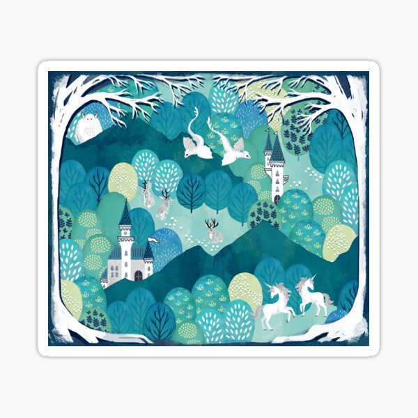 "Enchanted forest green" Sticker for Sale by adenaJ | Redbubble