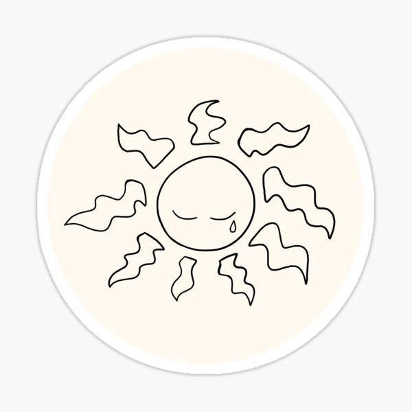 "Crying Sun " Sticker for Sale by dragonfootprint | Redbubble