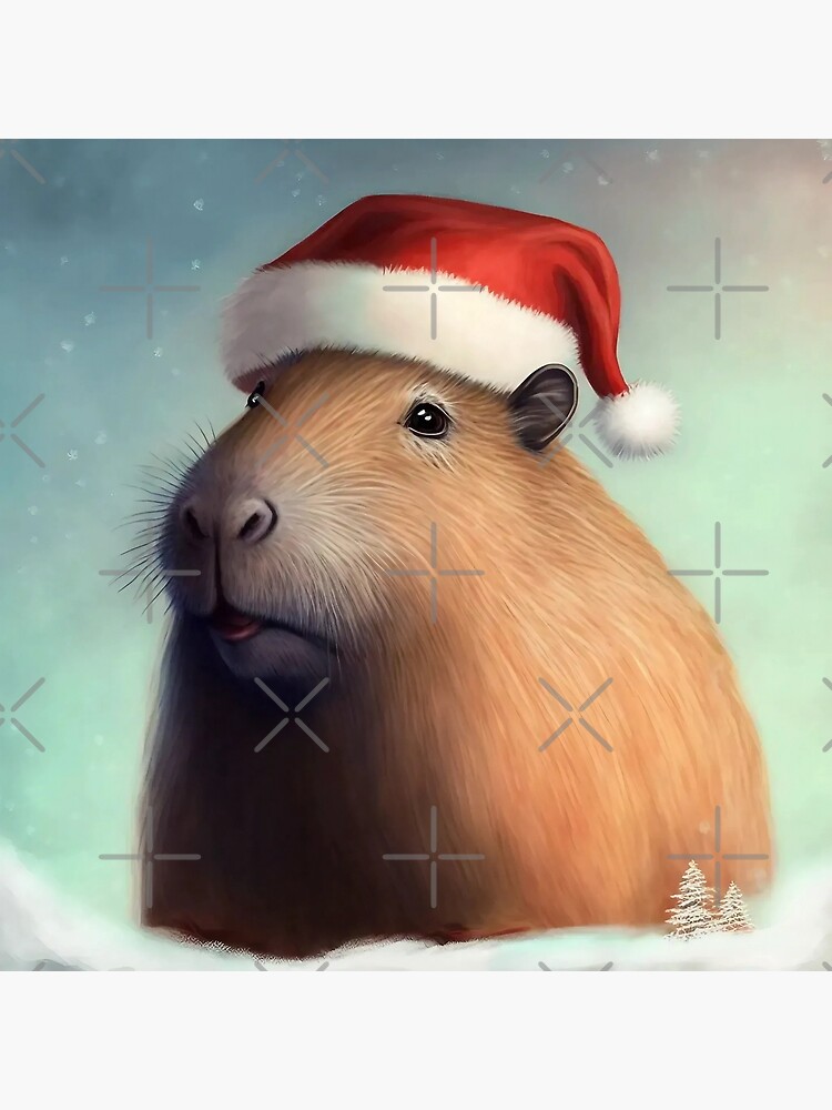 "Christmas Capybara in the Snow" Greeting Card for Sale by ...