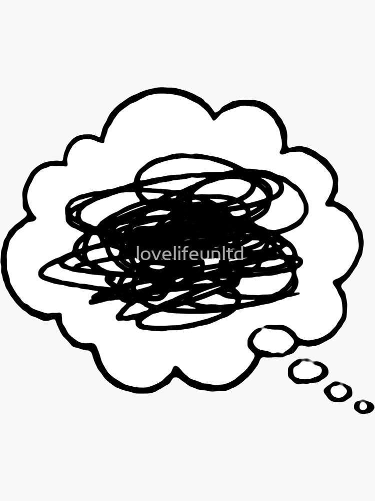 "Hmph! (comic style scribble in a thought bubble)" Sticker for Sale by lovelifeunltd | Redbubble