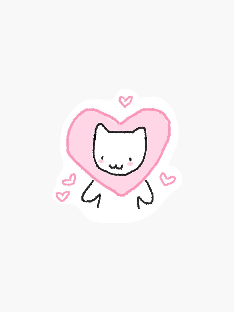 "Love cat sticker " Sticker for Sale by kunxdux | Redbubble