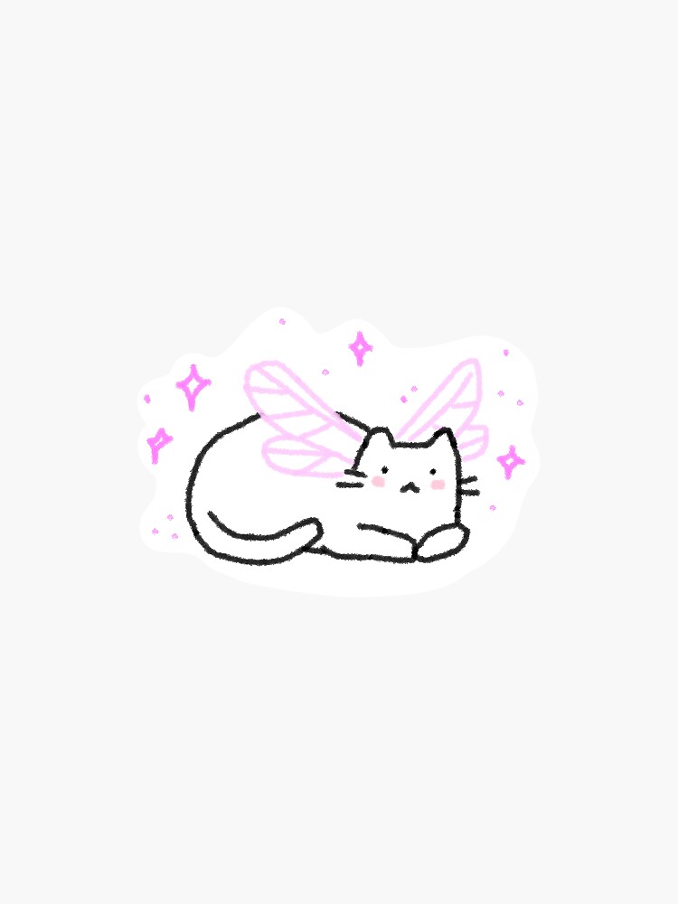 "pink fairy cat sticker" Sticker for Sale by kunxdux | Redbubble