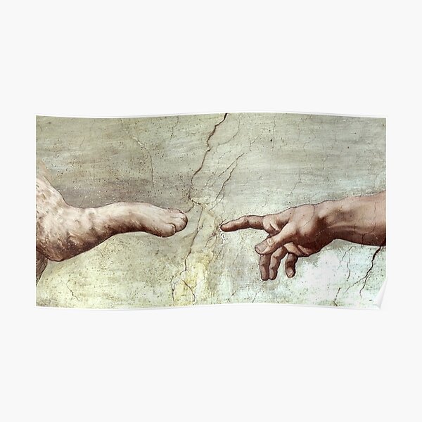 "Creation of Adam with a cat's paw" Poster for Sale by AnnaMitart ...