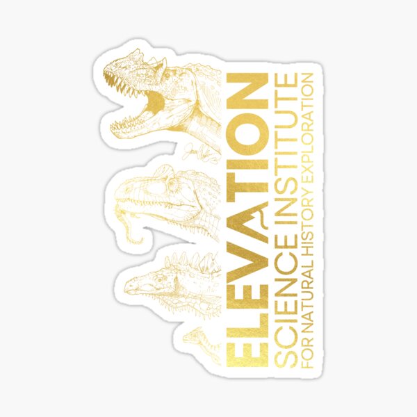 "Elevation Science Dino Team in Gold" Sticker for Sale by bbpaleo ...