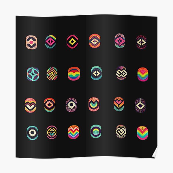 "trippy symbols: colorful sticker pack" Poster for Sale by Muffinman122 ...